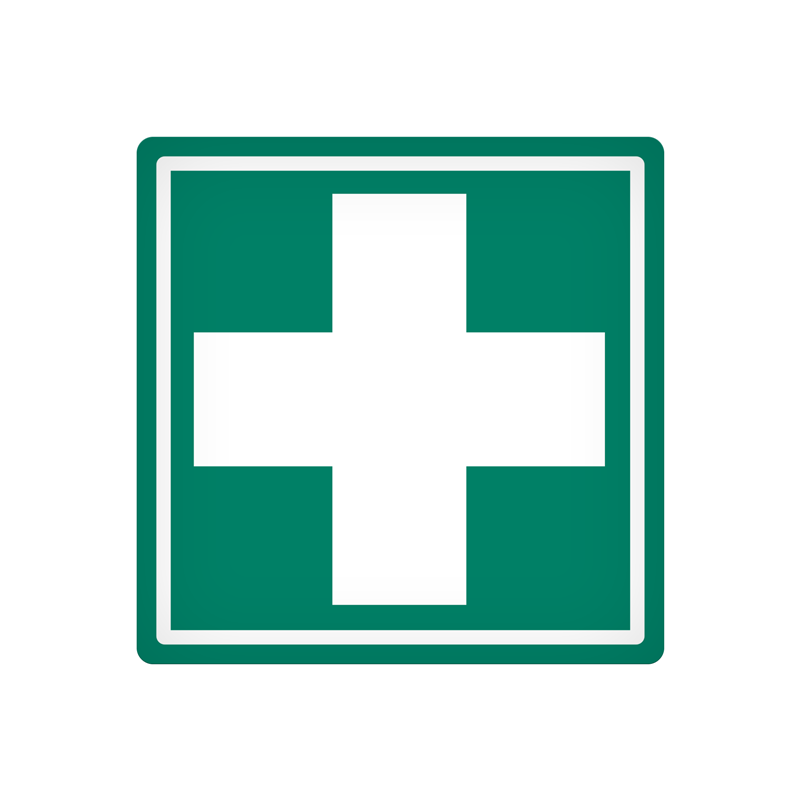 DEC101 Green/White Cross Vehicle Safety & Emergency Equipment Adhesive