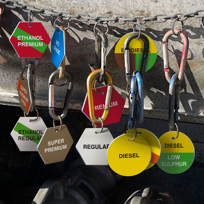 FT140 CPPI E15 Fuel Identification Tag (2.56" Hexagon) 250 /pkg